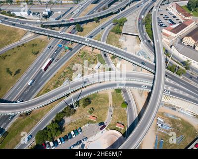 Intersection expressway with grade separation Stock Photo - Alamy