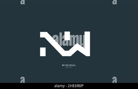 wn w n alphabet letter logo icon combination design with rainbow color ...