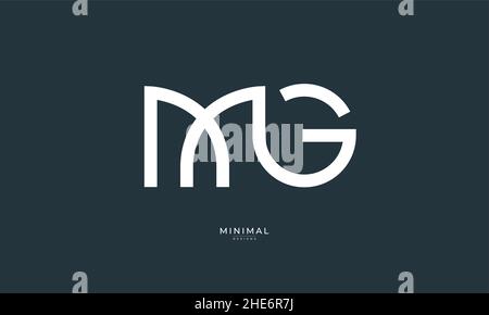 MG m g letter design logo logotype concept with serif font and elegant ...