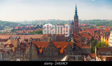 Aerial photo of old town Gdansk, Poland Stock Photo - Alamy