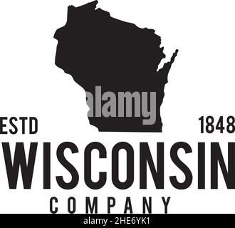 Simple map of Wisconsin state of United States and location on USA map ...