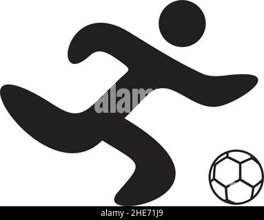 Man football player icon. Simple style world football cup poster ...