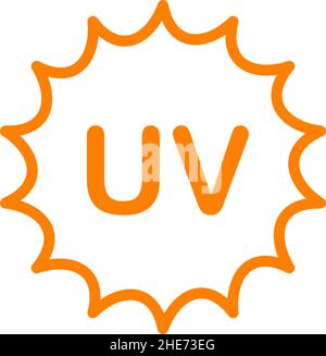 Ultra violet protection symbol. SPF icon. Sun ray sign. Thin outline ...
