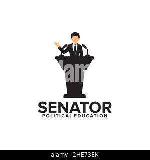 vector logo design of Senator, director of a company, president or ...