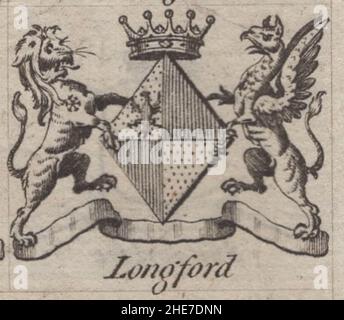 Historical antique 18th century engraving heraldy coat of arms, crest ...