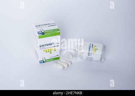 Enterol capsules by Biocodex. Anti-diarrheal medicinal product ...