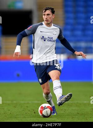 Josh Earl #3 of Preston North End in action during the game Stock Photo ...