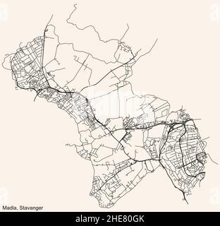 Map of Stavanger, Norway. Detailed city vector map, metropolitan area ...
