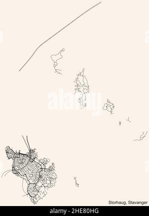 Map of Stavanger, Norway. Detailed city vector map, metropolitan area ...