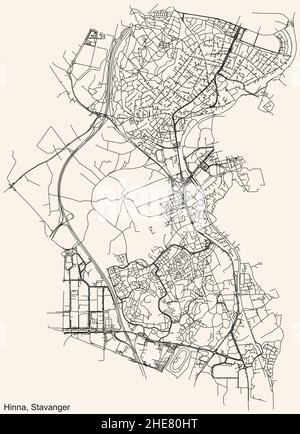 Map of Stavanger, Norway. Detailed city vector map, metropolitan area ...