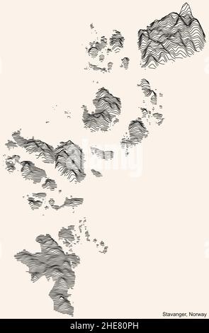 Topographic relief map of STAVANGER, NORWAY Stock Vector Image & Art ...