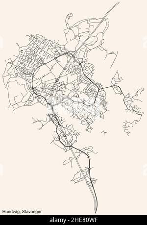 Map of Stavanger, Norway. Detailed city vector map, metropolitan area ...