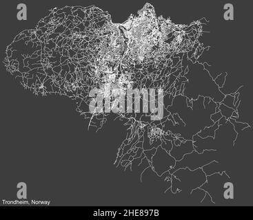 Trondheim vector map. Detailed map of Trondheim city administrative ...