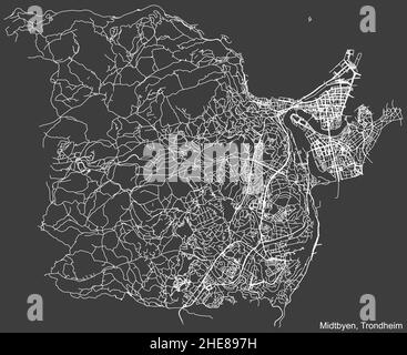 Trondheim vector map. Detailed map of Trondheim city administrative ...