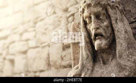 3D art sculpture of Jesus Christ based in the Turin Shroud.Church of Saint Mary Magdalene ...