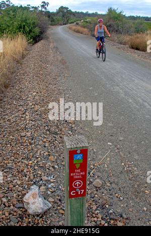 Cycling on the Riesling Trail through the Clare Valley Stock Photo - Alamy