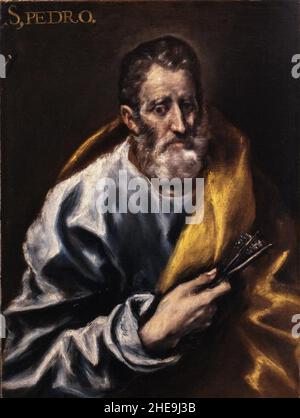 'San Pedro Apóstol' by El Greco is a religious painting portraying ...