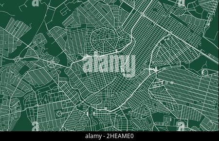 Uberlandia city vector map poster. Brazil municipality square linear ...