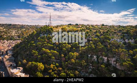 Beautiful View of Modica City Center frome Above, Ragusa, Sicily, Italy ...