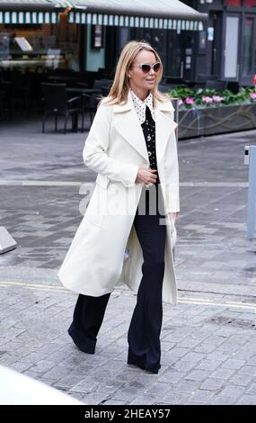 Amanda Holden leaving Global Radio in London. Picture date: Monday January 10, 2022 Stock Photo ...