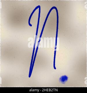 Monogram of uppercase character V , blue ink Stock Photo - Alamy