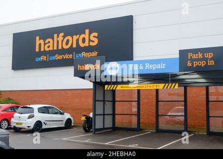 The Halfords store at Cribbs Causway Bristol UK Stock Photo - Alamy