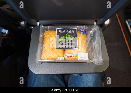 Inside the cabin on board an easyJet Airbus flight Stock Photo - Alamy