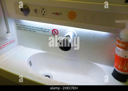 Airbus A320 airplane toilet interior Stock Photo - Alamy
