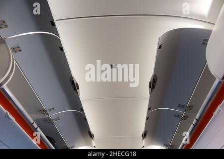 Doors and the side of an easyjet Airbus A320 aircraft as seen while ...
