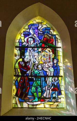 Saint Remi with Bishop, stained glass window in the Basilica of Saint ...