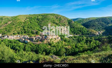 France, Lozere, Altier village on the banks of the Altier river Stock ...