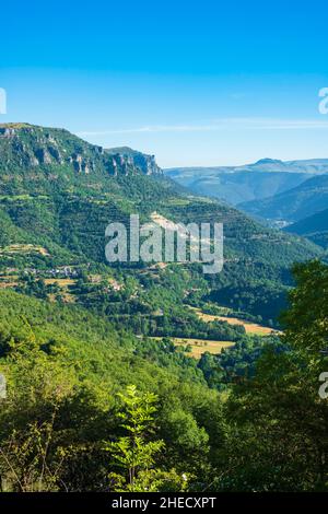 France, Lozere, Saint-Flour-de-Mercoire, Margeride forests, hiking with ...