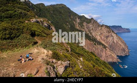 Madeira. Boca do Risco Aerial View. Steep Cliffs over the Atlantic ...