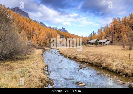 A hamlet on the banks of the Claree River. Illustration of the Haute ...
