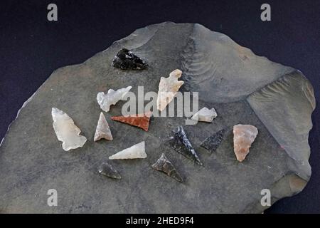 Native American Indian bird point arrowhead in creek bed Stock Photo ...