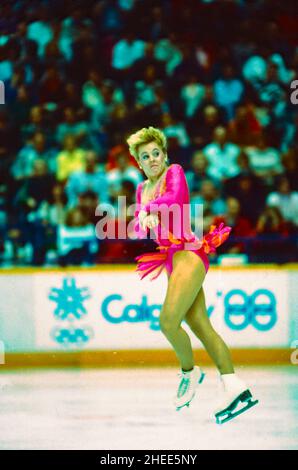 Elizabeth Manley (CAN) competing in the short program of the Women's ...