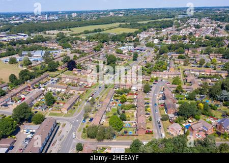 Aerial photo of the British town of Stevenage in Hertfordshire UK ...