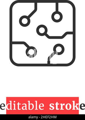 Processor linear icon. Core . Thin line illustration. Chip, chipset. Vector isolated outline ...