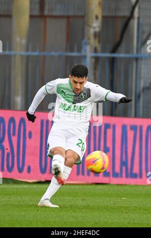 Empoli, Italy. 09th Jan, 2022. Sassuolo players celebrate the victory ...
