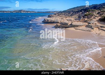 The beach at Henrietta Rocks on Rottnest Island, Western Australia ...