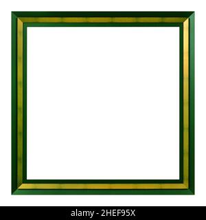Antique green and gold frame isolated on the white background Stock ...