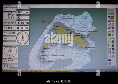 An image or map of Robinson Crusoe Island, the setting for Daniel Defoe ...