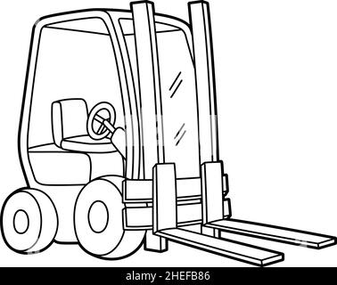 Forklift Coloring Page Stock Vector Image & Art - Alamy
