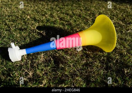 Trumpet shaped whistle blowing horn known as Pipudi or pipudo in ...