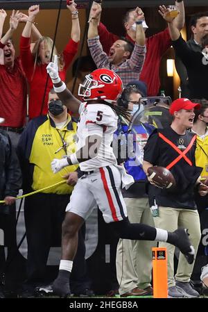 Georgia defensive back Kelee Ringo runs a drill at the NFL football ...