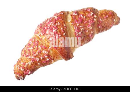 Croissant with raspberry jam, isolated on white background Stock Photo ...