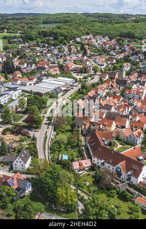 Aerial view to Wemding in Bavaria Stock Photo - Alamy