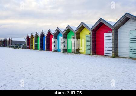 Snow on the Beach, Blyth, Northumberland Stock Photo - Alamy