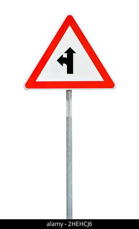 Triangle road sign the one direction Stock Photo - Alamy