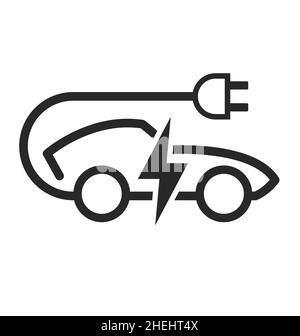 simple electric sports coupe car charge point logo symbol sign icon ...